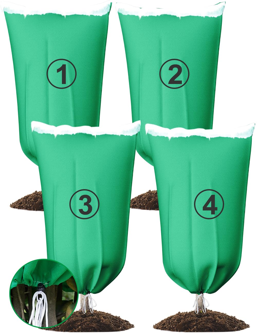 Amazon.com : 4 Packs Plant Covers Freeze Protection, 32" x 47" 2.8oz ...