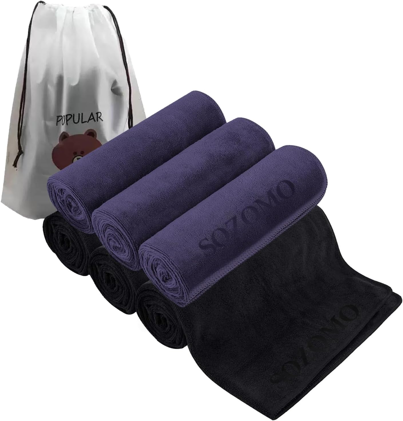SOZOMO 6PCS Toalla Fitness Gym, Toalla Deportiva Absorbente， Secado ...