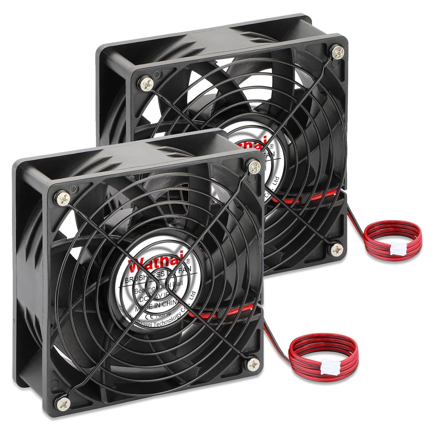 Amazon.com: 2 Pack Wathai IP67 Waterproof 120x120x38mm 24V DC 120mm Fan ...