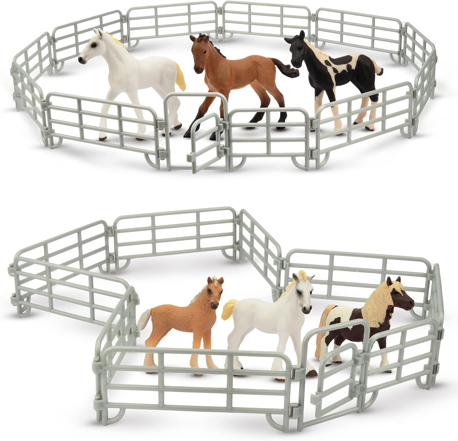 Amazon.com: Toymany 20PCS Corral Fencing Panel and 6PCS 3-4" Realistic ...