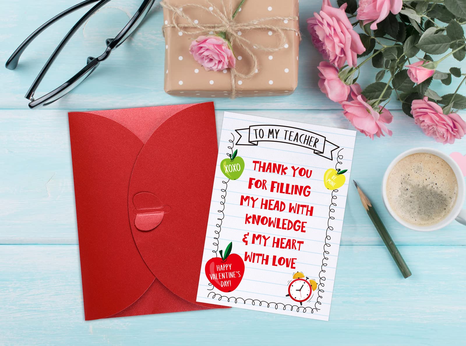 Snapklik.com : Teacher Valentines Day Cards: 4x6 Inches, Modern Style ...