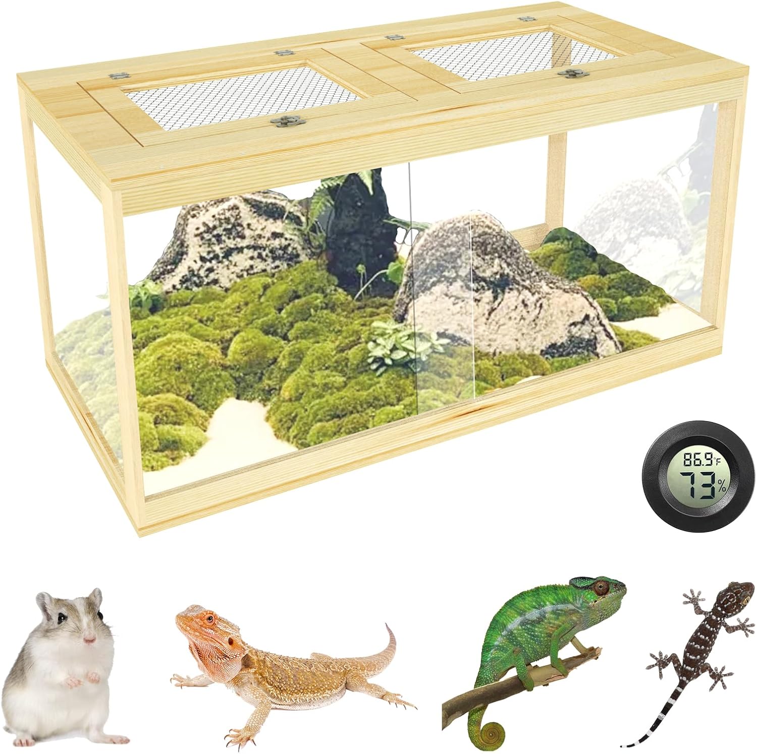 Amazon.com : 67 Gallon Reptile Tank - 40" Lockable Sliding Door Bearded ...