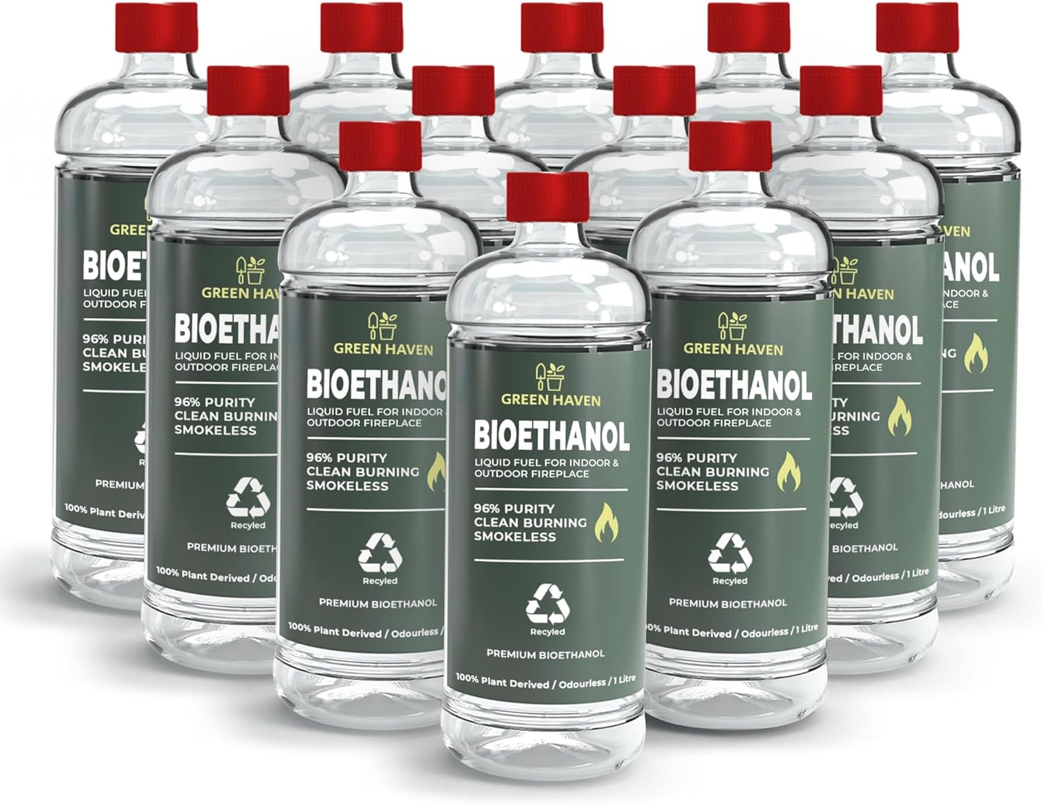 GREEN HAVEN 12L Premium Bioethanol Fuel for Fireplace - Bio Ethanol ...