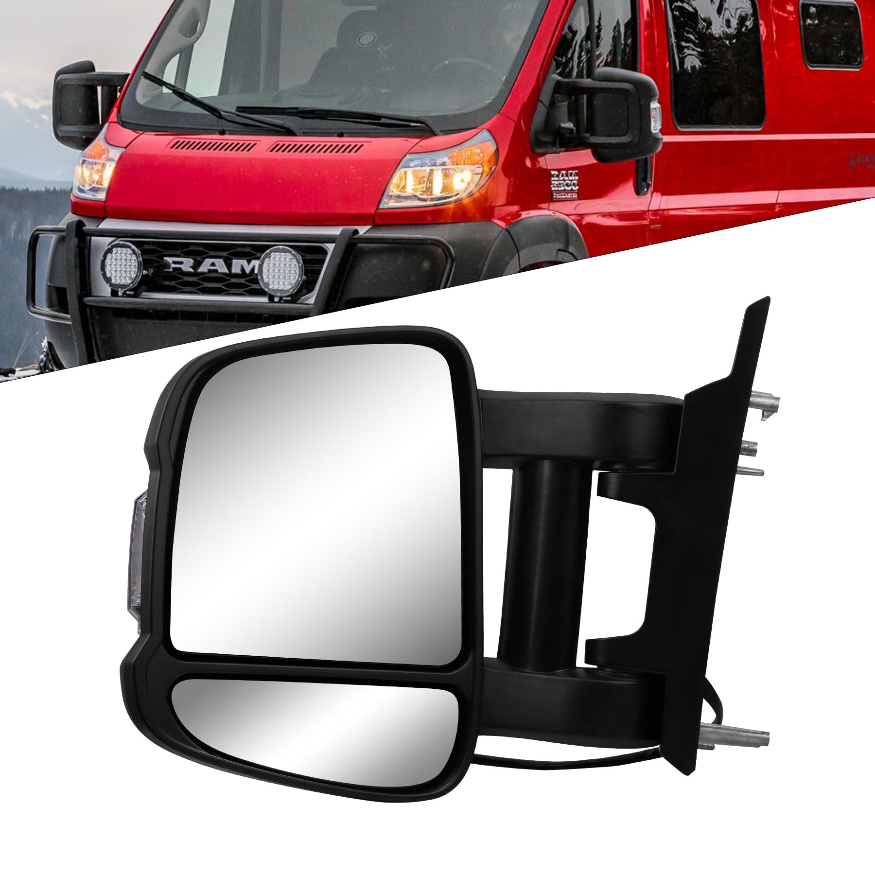 Driver Left Side Extended Long Arm Mirror for Ram Promaster 1500 2500 ...