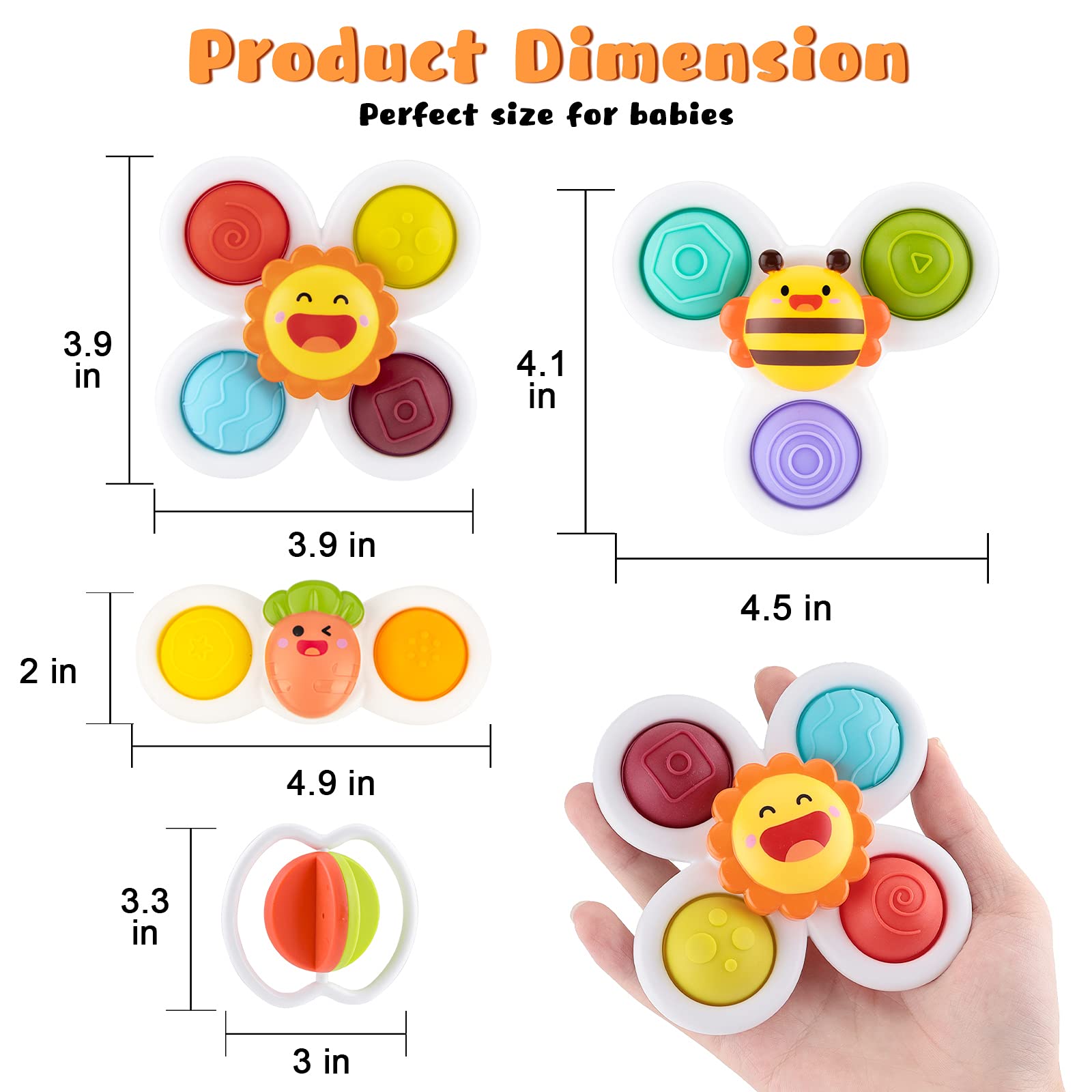 Buy Suction Cup Spinner Toys, Fidget Toys with Suction Cup Silicone ...