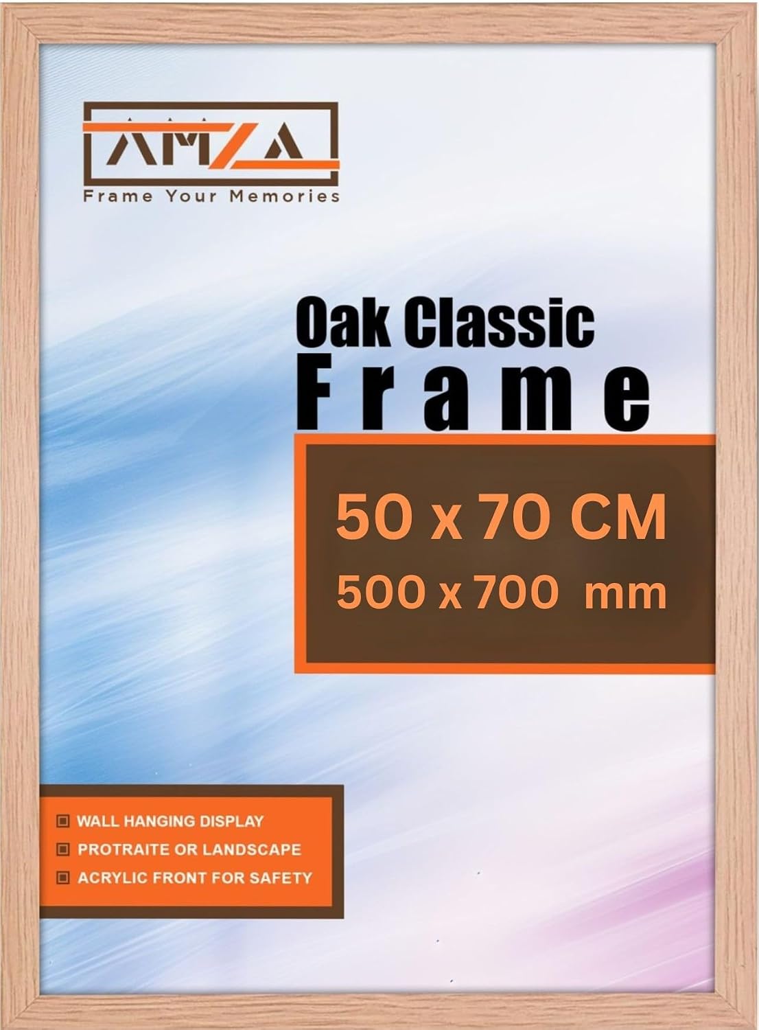 AMZA Picture Frame, 50 x 70 cm, Elegant for Photo, Poster, and Wall ...