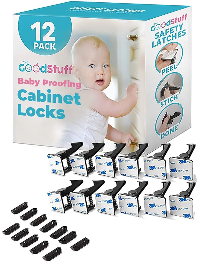 Amazon.com : Baby Proofing Cabinet Locks for Babies [12 Pack]Adhesive ...