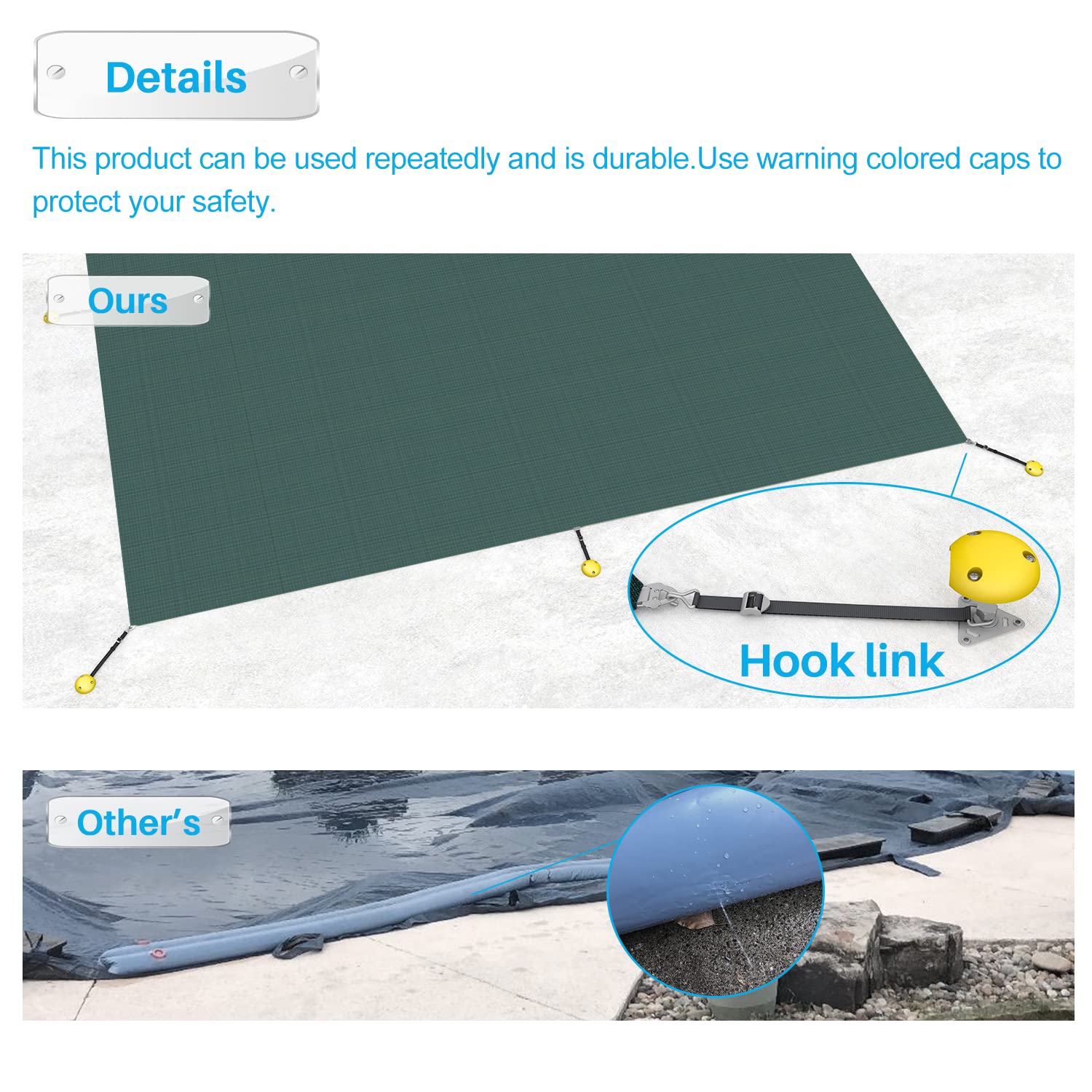 Snapklik.com : PATIO 16x36Ft Pool Covers For Inground Pools, Safety ...
