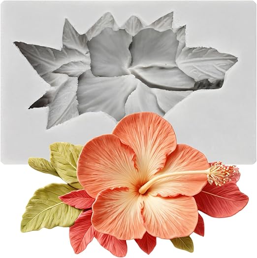 Amazon.com: TAOXIBEI Hibiscus Flower Polymer Clay Mold Flower Silicone ...