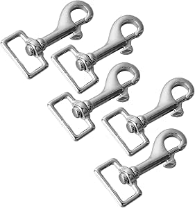 5PCS Square Tail Snap Hooks 27mm Snap Hook 316 Stainless Steel Spring ...