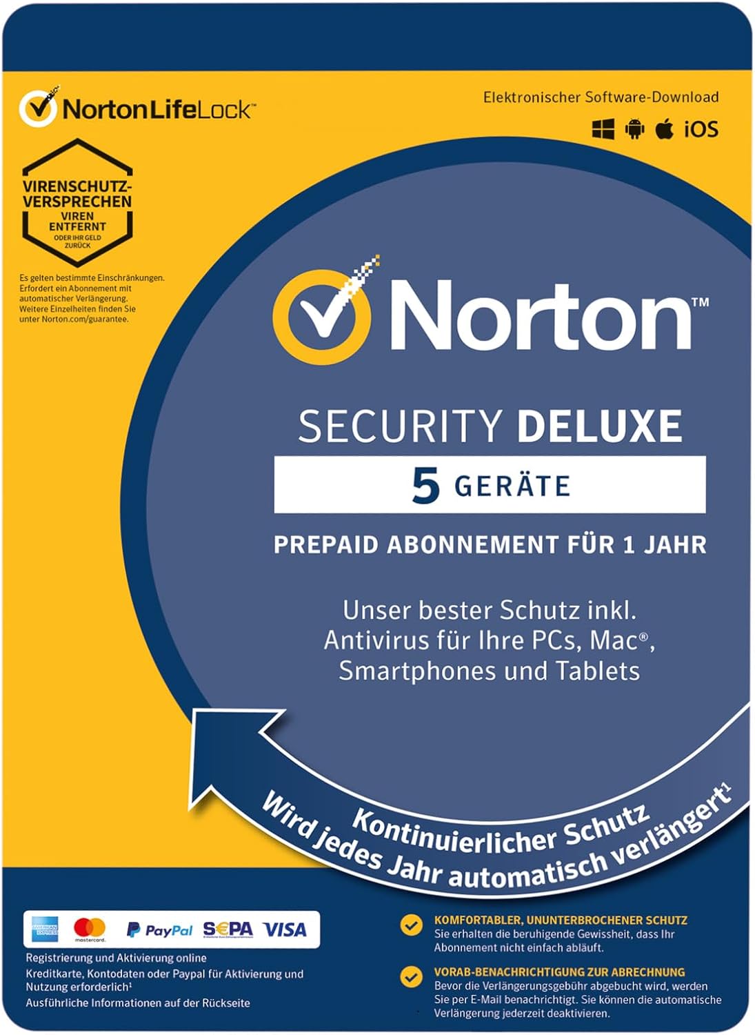 Virenschutz von Norton / Security Deluxe 5 Geräte / 1 Jahr - 2023 / ...