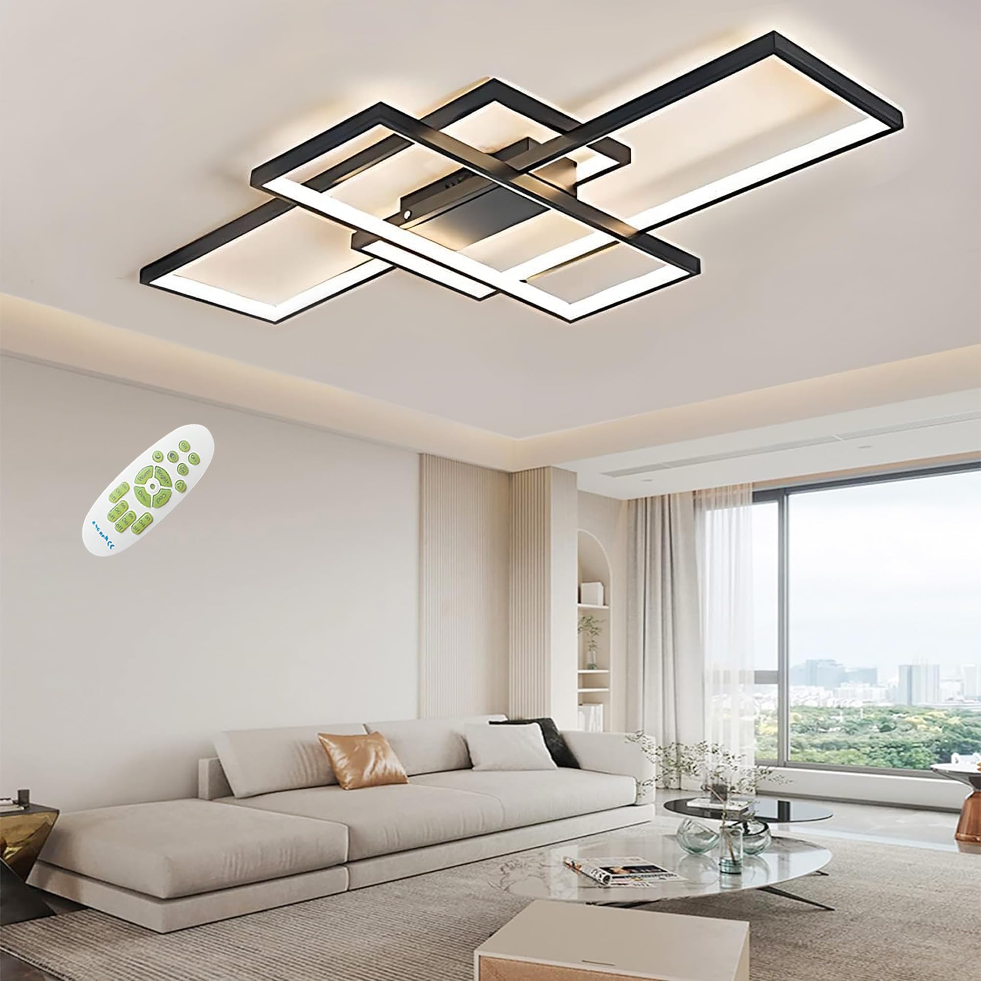 Plafonnier LED Moderne Pour Salon - Intensité Variable Avec ...