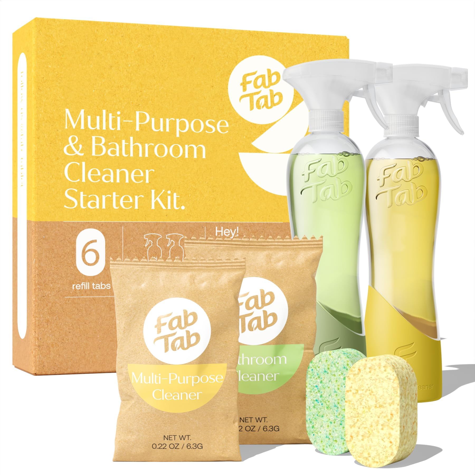 Amazon.com: Fab Tab Multi-Purpose & Bathroom Cleaner Starter Kit ...