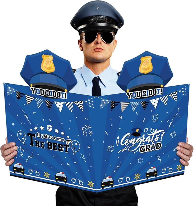 Amazon.com: Jumbo Police Academy Graduation Card Police Graduation ...