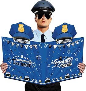 Amazon.com: Jumbo Police Academy Graduation Card Police Graduation Guestbook Congratulations ...