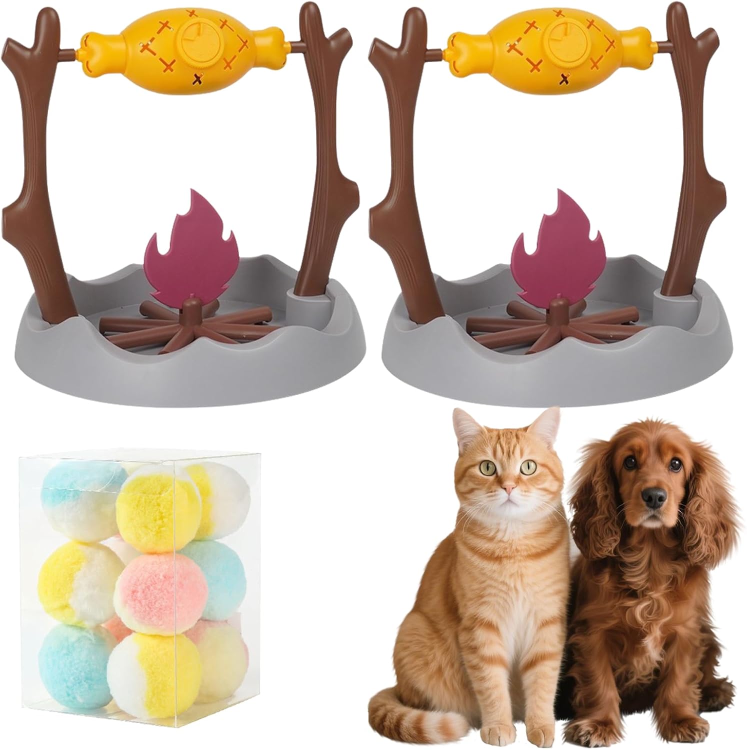 Amazon.com : Campfire Cat Feeder,11" Cat Campfire Treat Slow Feeder ...