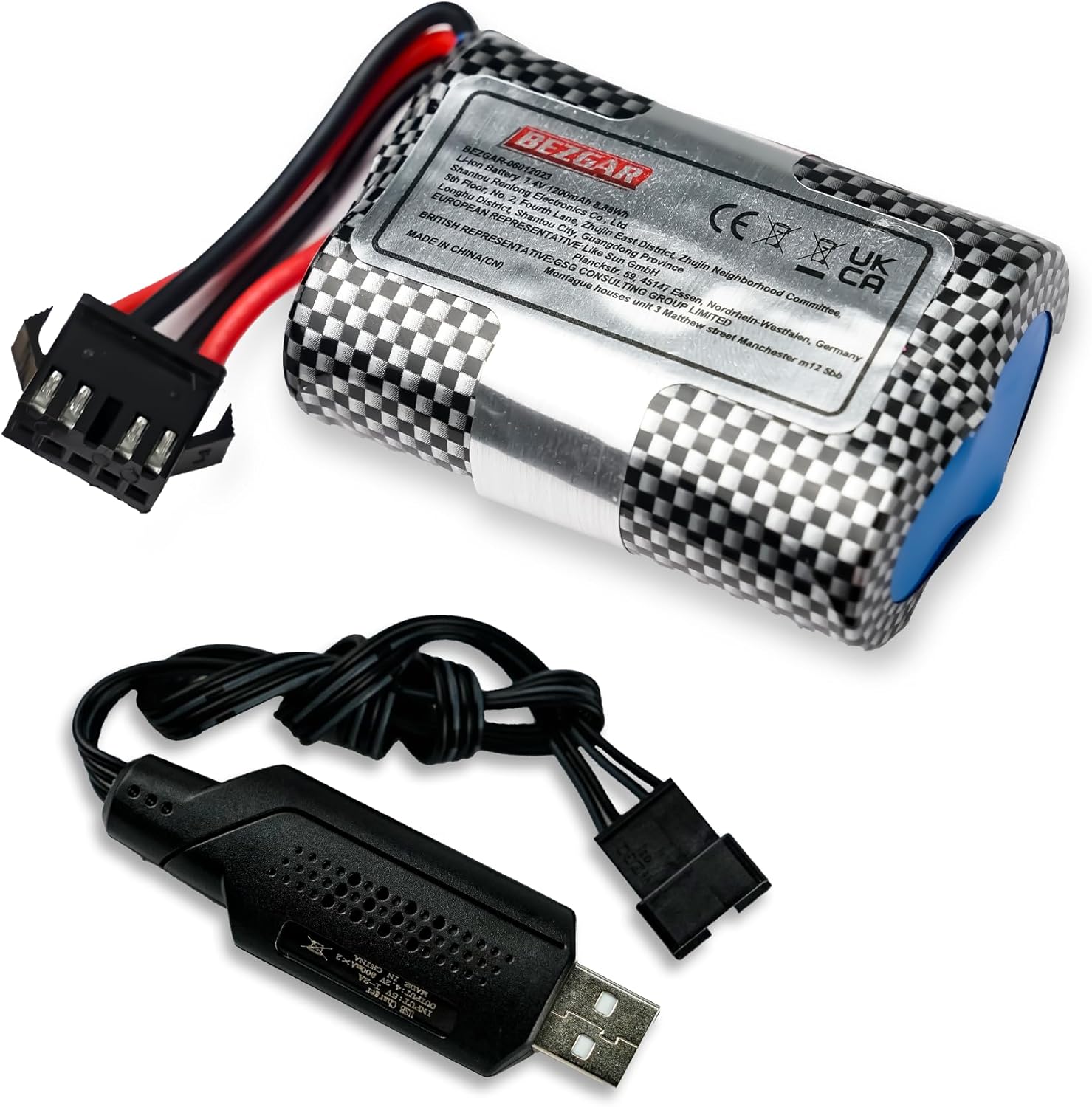 Amazon.com: BEZGAR Spare Parts Accessories 7.4V, 1200mAh Li-ion Battery ...