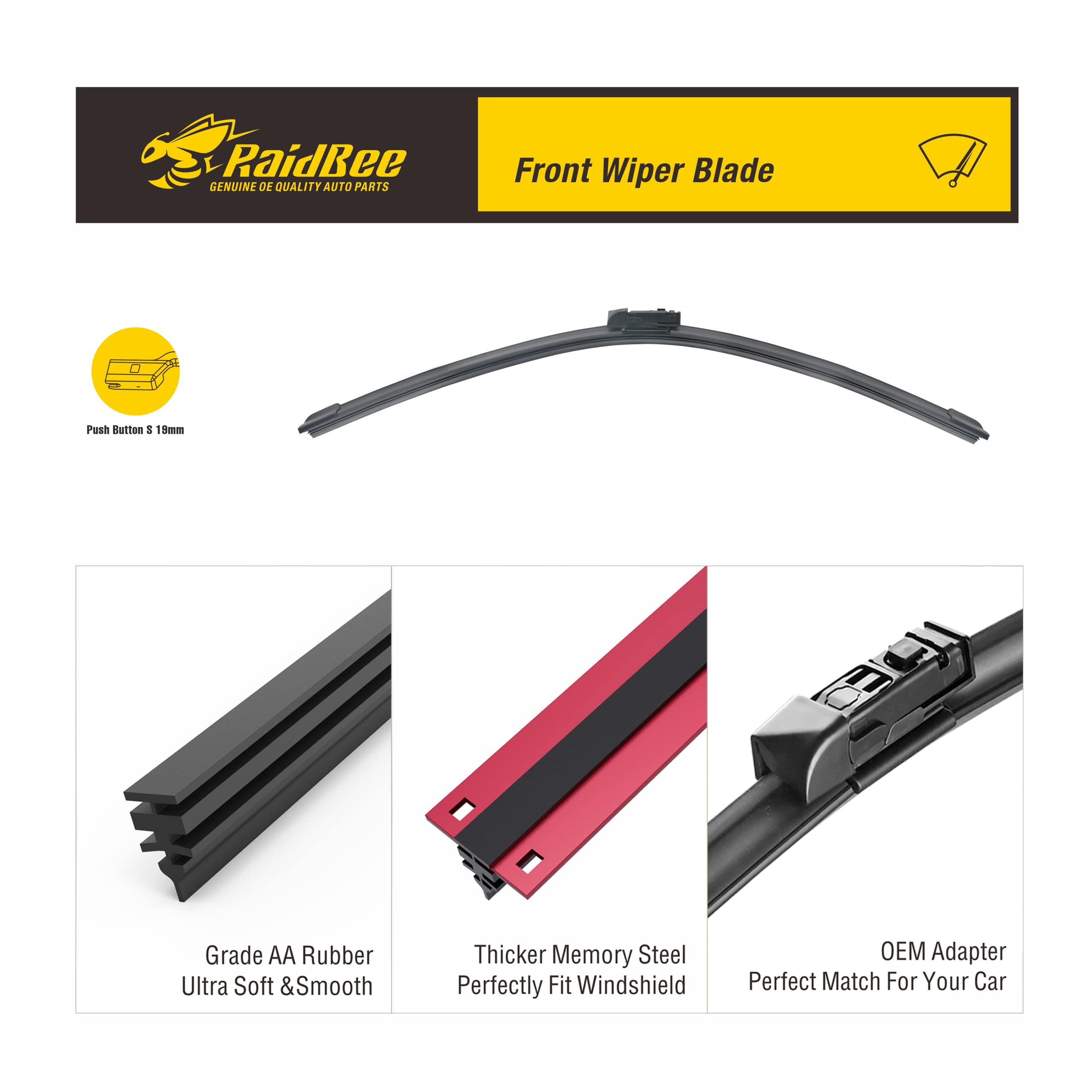 Snapklik.com : RaidBee Oem Windshield Wipers Blades Replacement For ...