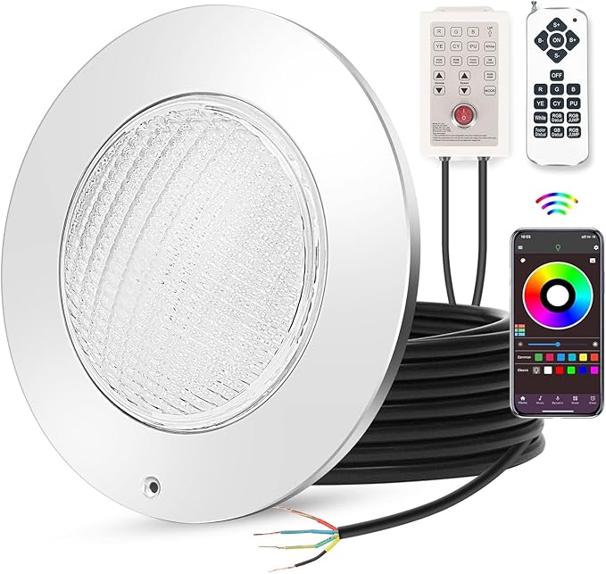 Amazon.com: Pool Lights for Inground Pool, 54W 10 Inch Large LED ...