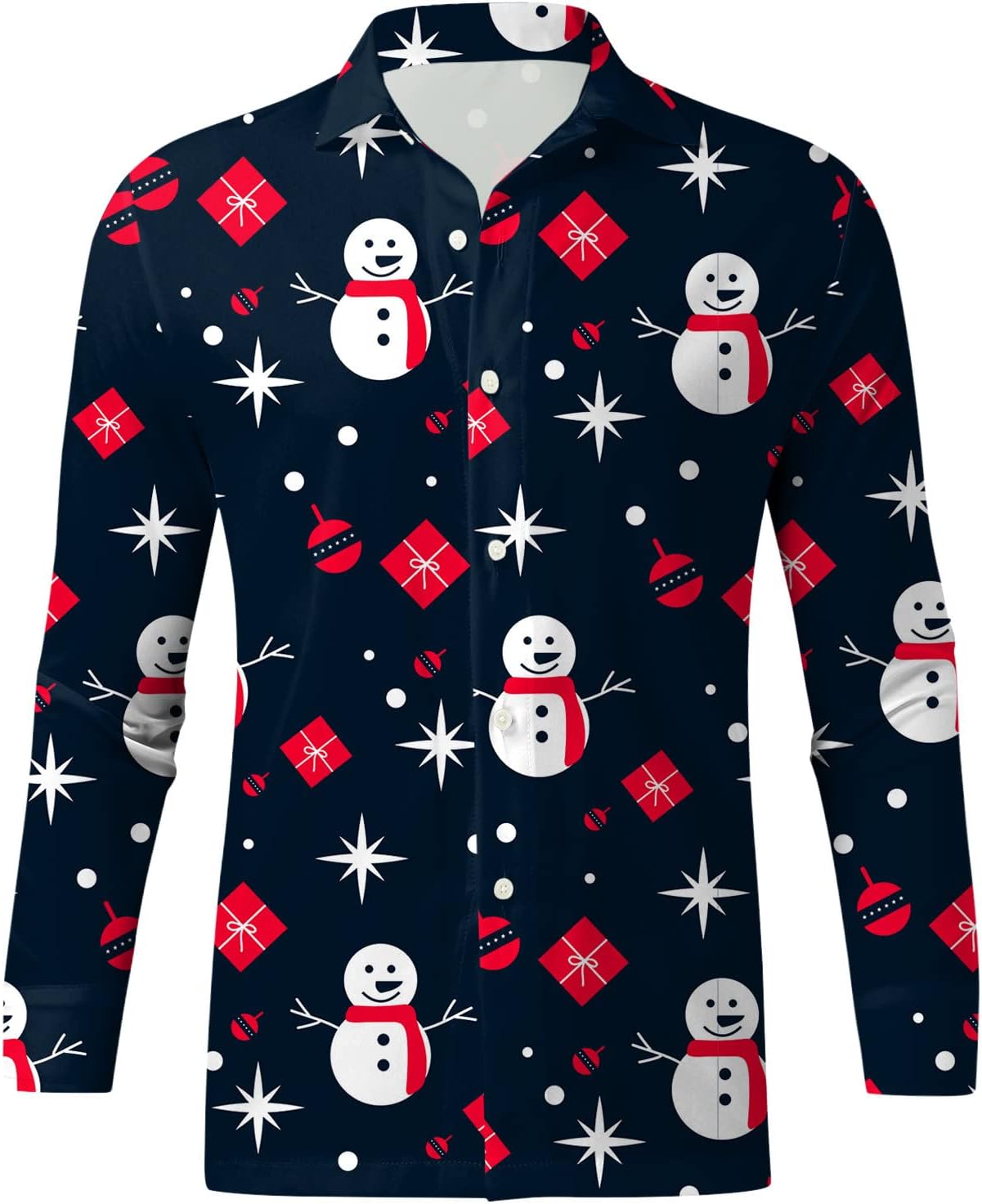 Amazon.com: Ugly Christmas Dress Shirt for Men Men's Xmas Trees ...