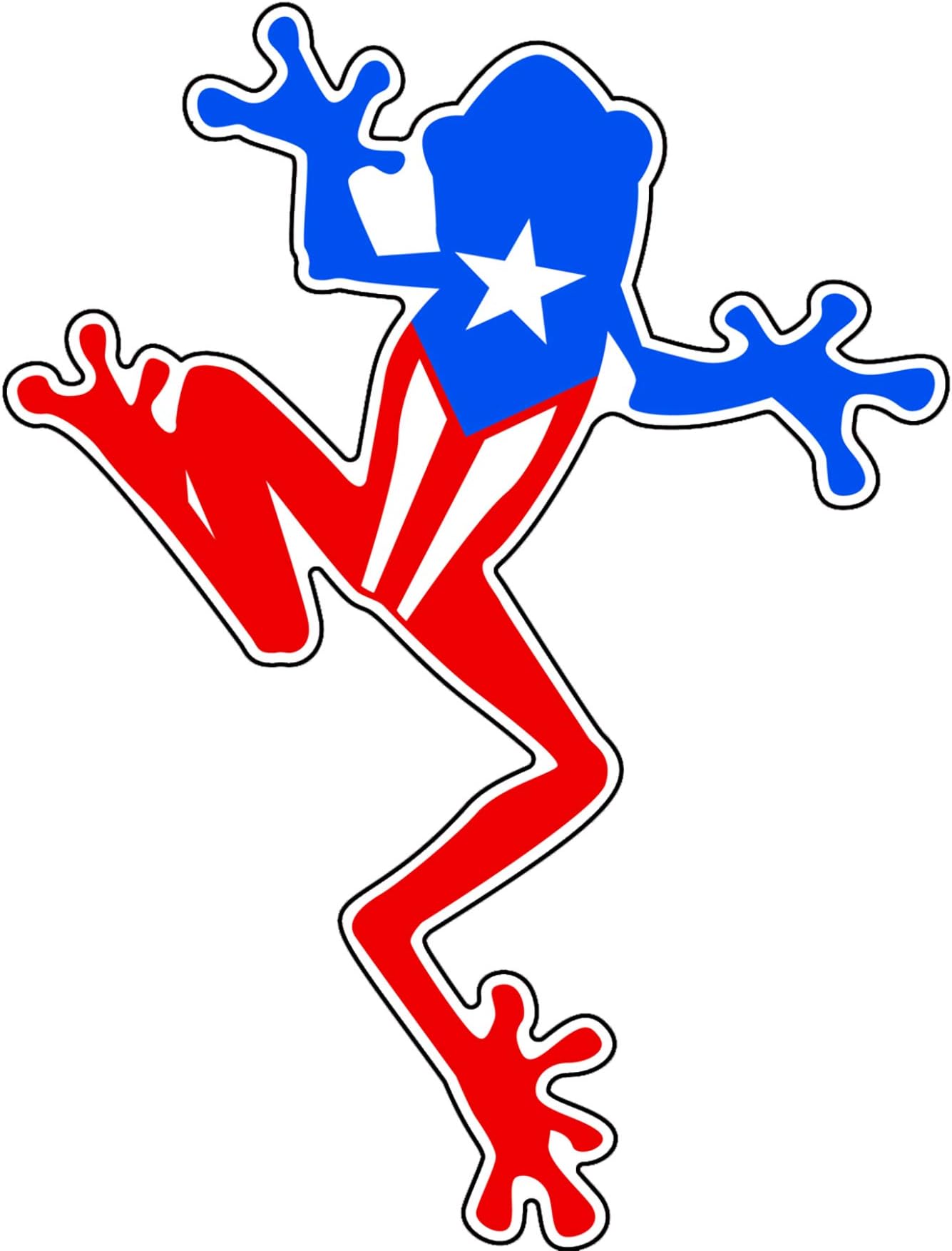Amazon.com: WickedGoodz Frog Puerto Rico Flag Vinyl Decal - Tree Frog ...