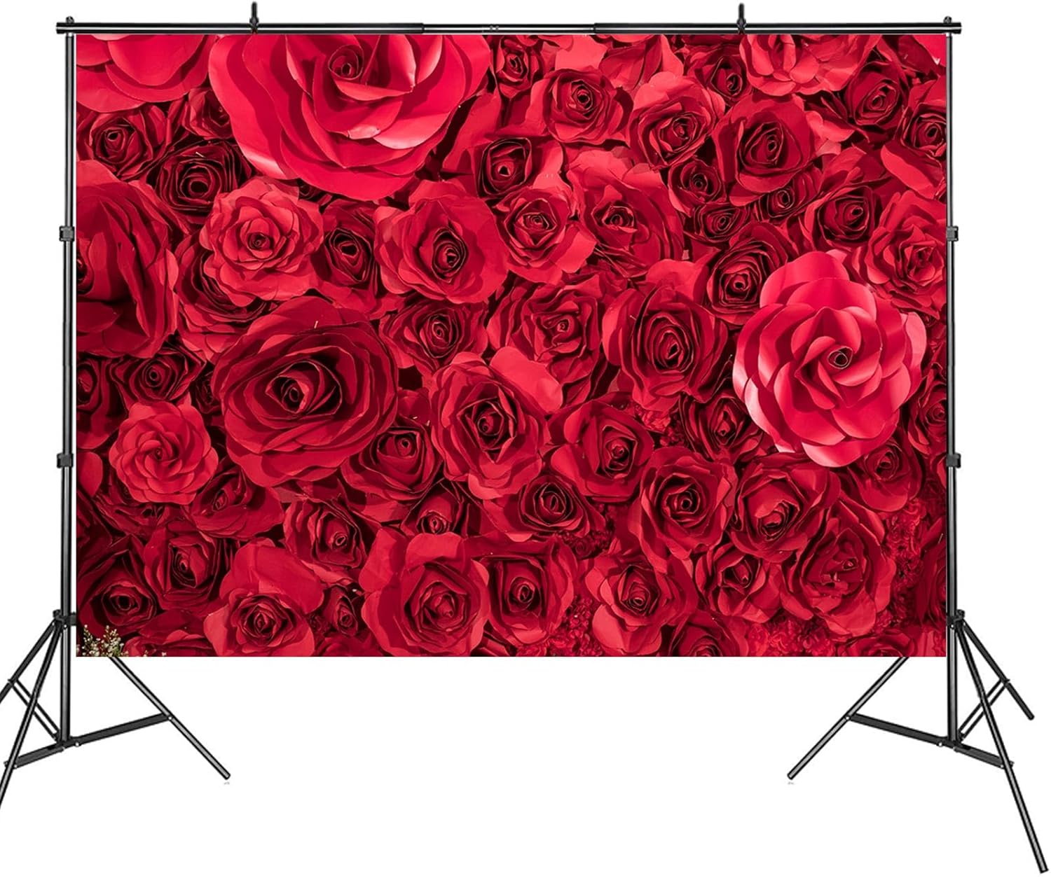 Amazon.com : Wedding Backdrop Red Rose Flowers Wall Photography ...
