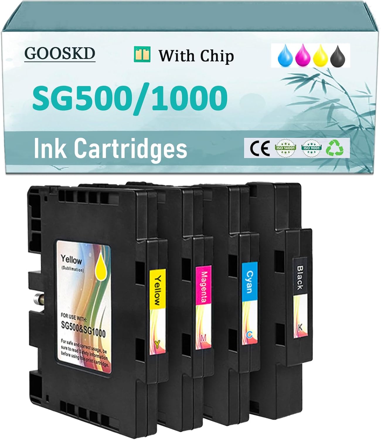 Amazon.com: GOOSKD SG500/SG1000 Ink Cartridges (32 ML 4-Pack ...