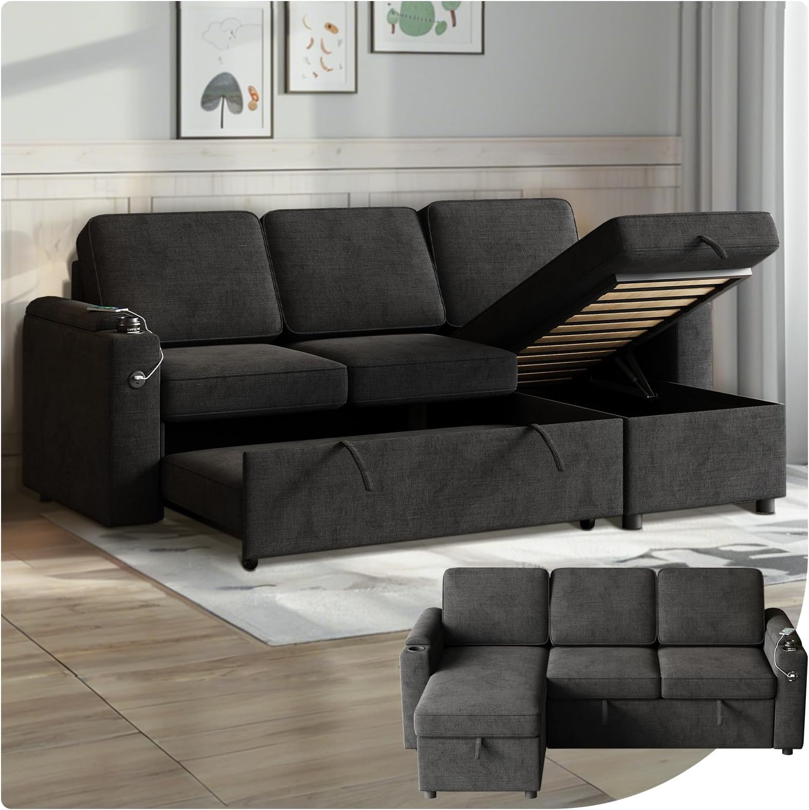 Amazon.com: Casa Andrea Milano llc Modern BOUCLÉ L-Shape Sectional Sofa, Luxury Extra Wide ...
