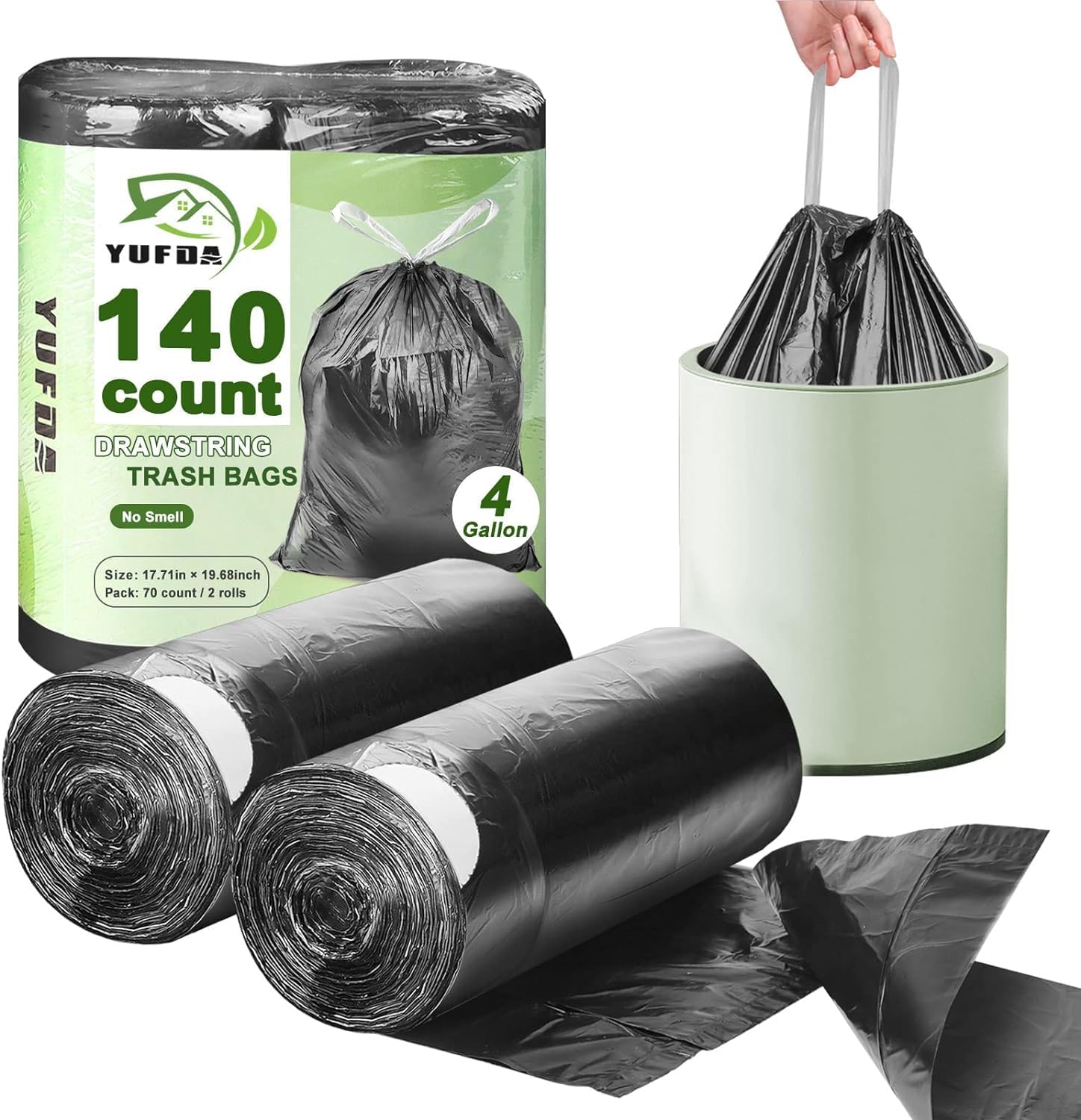 Amazon.com: XPIY Small Trash Bags 75 Counts, 4 Gallon Trash Bag ...