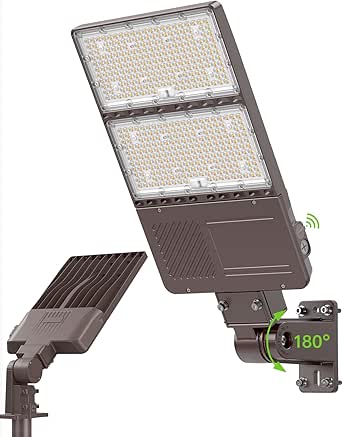 OPENLUX 480V 320W LED Parking Lot Light with Photocell 48000LM 5000K ...