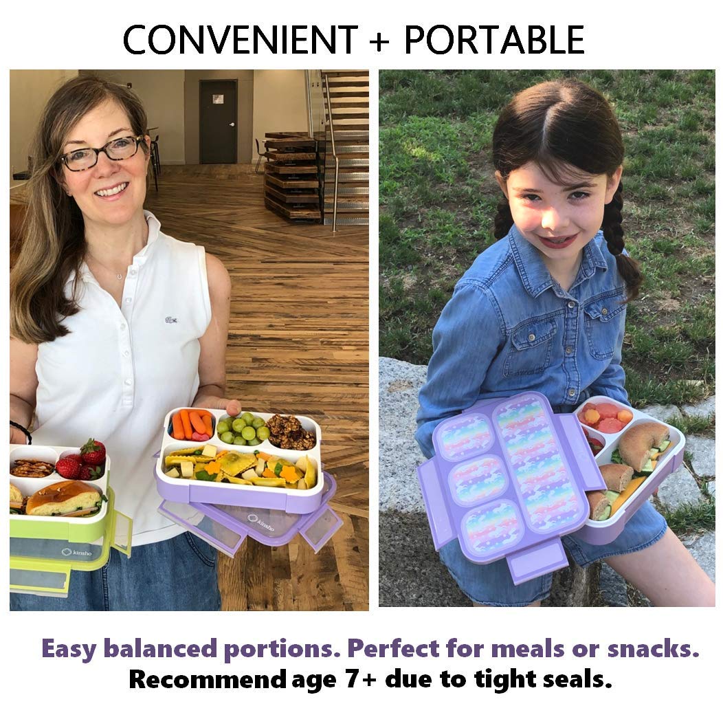 Unicorn Bento Lunch Box for Girls, Kids | Snack Containers with 4 ...