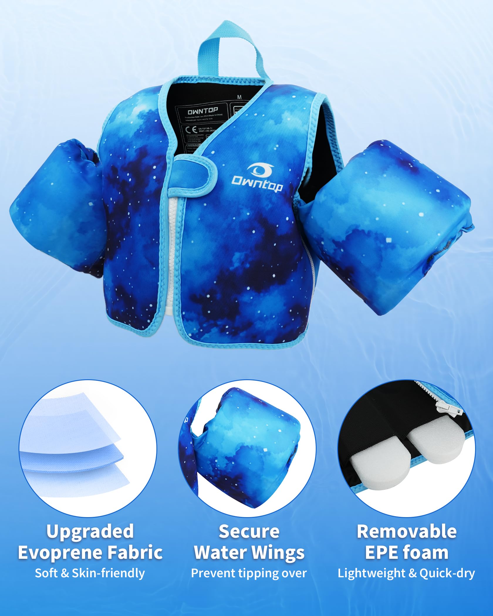 Snapklik.com : Owntop Toddler Swim Vest 20-30 Lbs, Kids Floaties Water ...