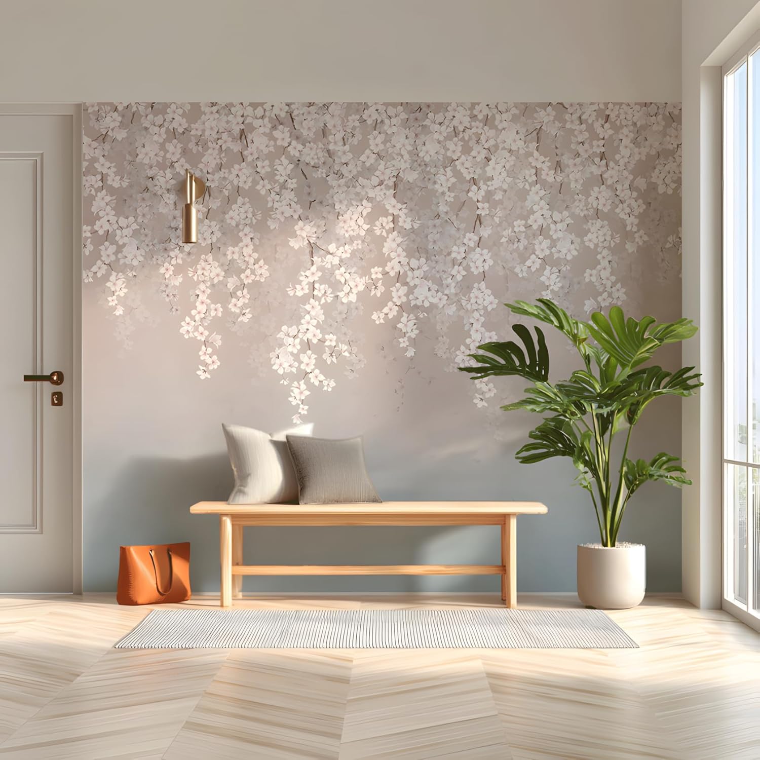 Cherry Blossom Wall Mural – Japanese Floral Peel and Stick Wallpaper ...