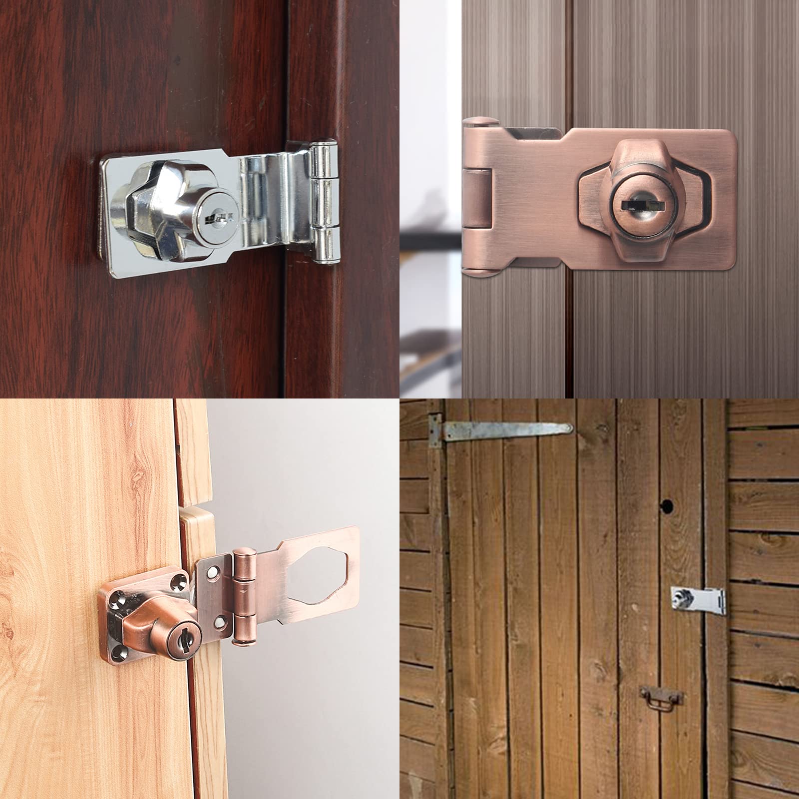 Snapklik.com : Kyuionty 4 Pcs Keyed Hasp Locks 2.5 Inch Twist Knob ...