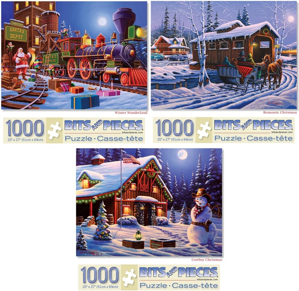 Amazon.com: Bits and Pieces - Set of Three (3) 1000 Piece Jigsaw ...