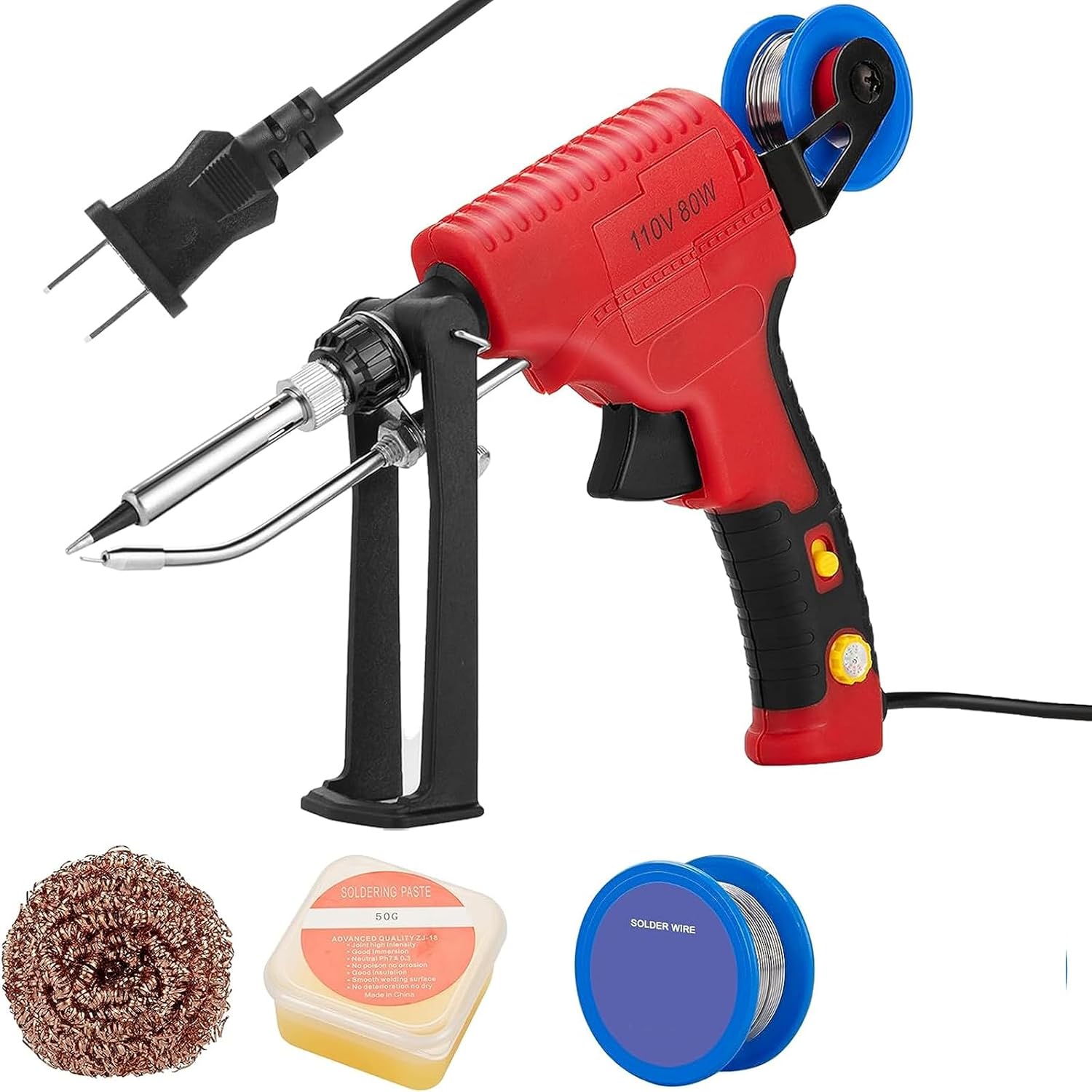 Amazon.com: Soldering Gun,80W Solder Gun Kit with Interchangeable Iron Tips, 110V Automatic Hand ...