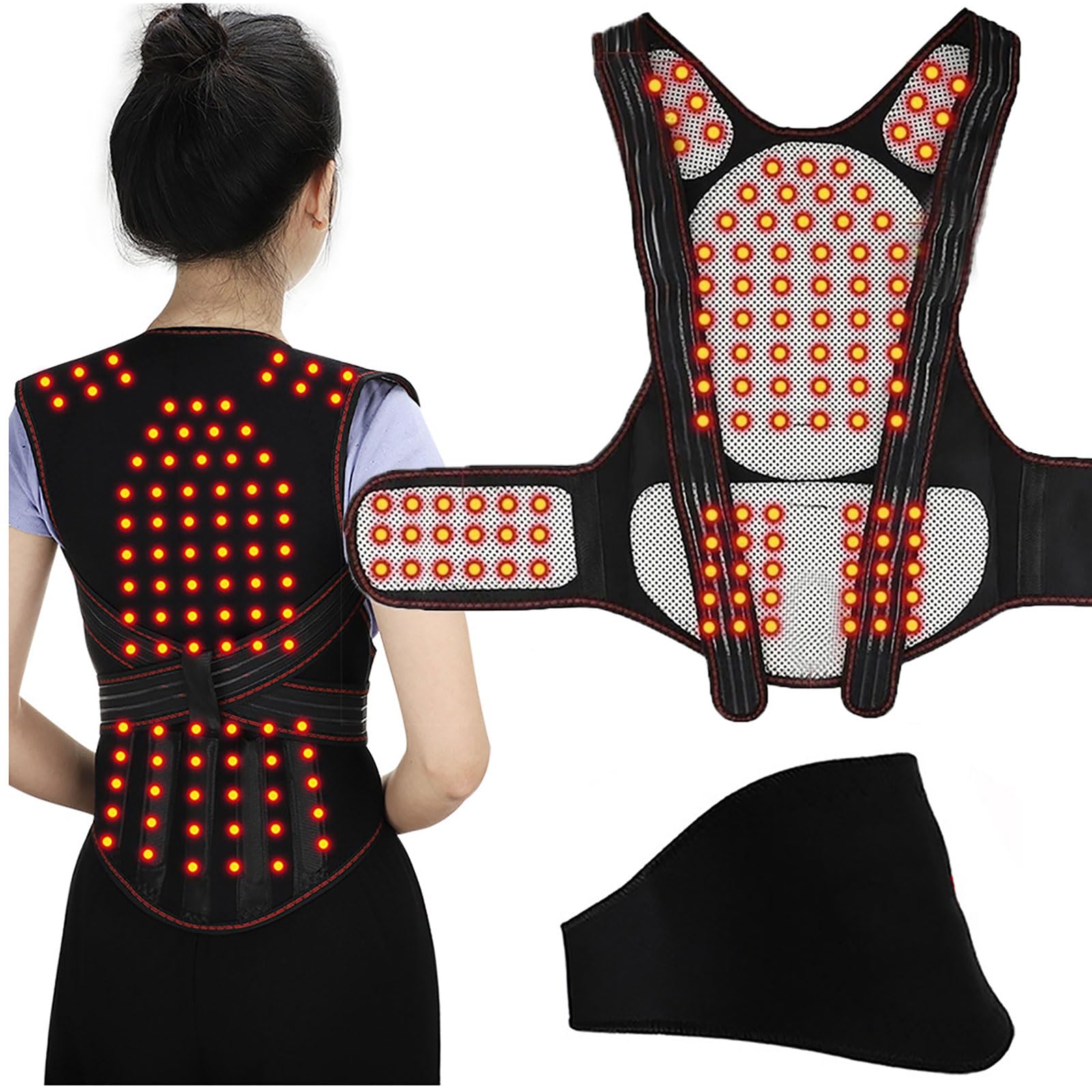 Magnetic Therapy Brace Shoulder Back Posture Corrector,Self- Heating ...