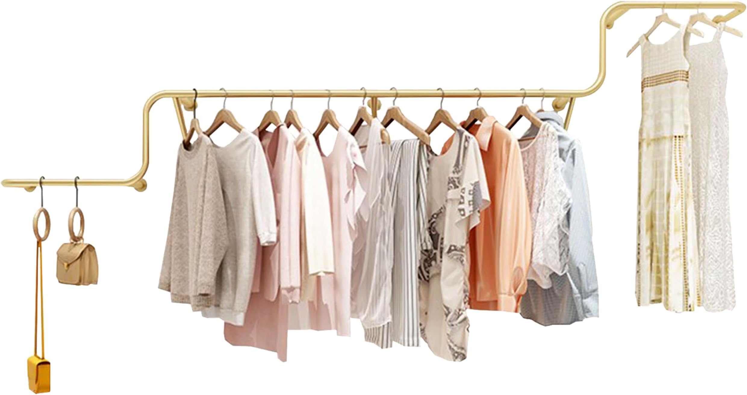 Amazon.com: ZICHOUYING Clothing Rack for Boutique,Wall Mounted ...