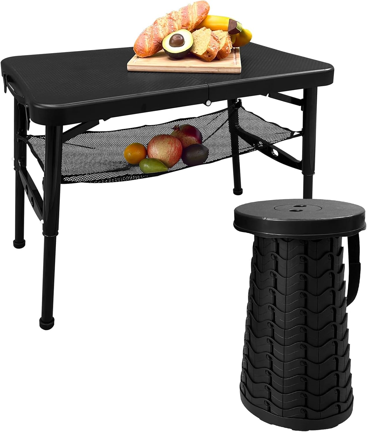 Amazon.com : Camp Field Small Folding Table and Stool Set, Portable ...