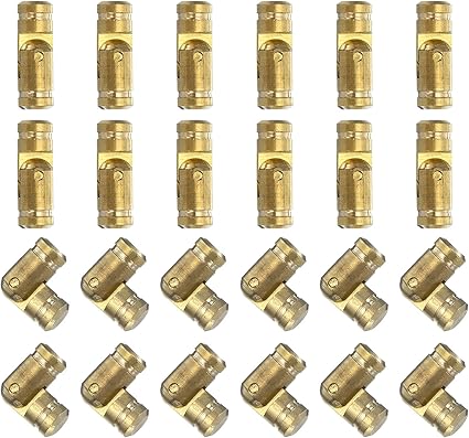 uxcell Invisible Brass Barrel Hinges, 24pcs 5x15mm Brass Concealed ...
