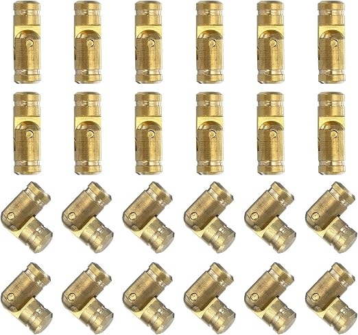 uxcell Invisible Brass Barrel Hinges, 24pcs 5x15mm Brass Concealed ...