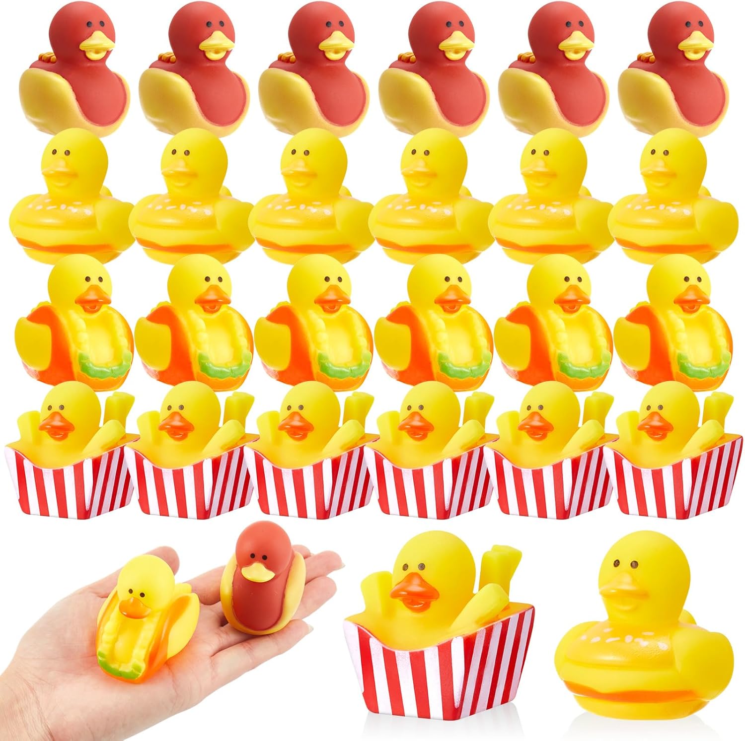 Amazon.com: Deekin 50 Pcs Rubber Ducks 2" 4 Style Cute Ducks Bulk Small ...