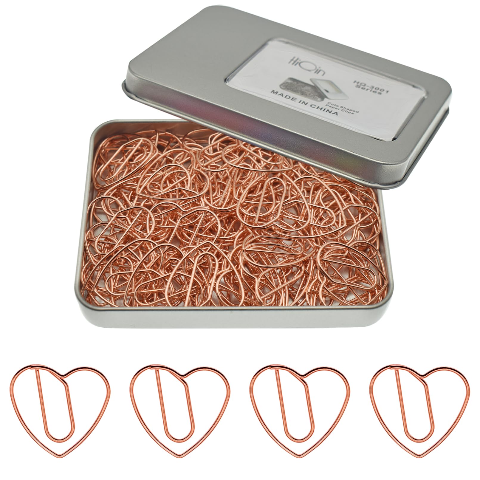 Amazon.com : 100 pcs Heart Paper Clips, Rose Gold Paperclips Wedding ...