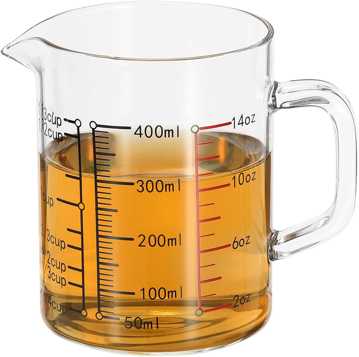 Amazon.com: PATIKIL Glass Measuring Cup with Handle, 400ml Glass Liquid ...
