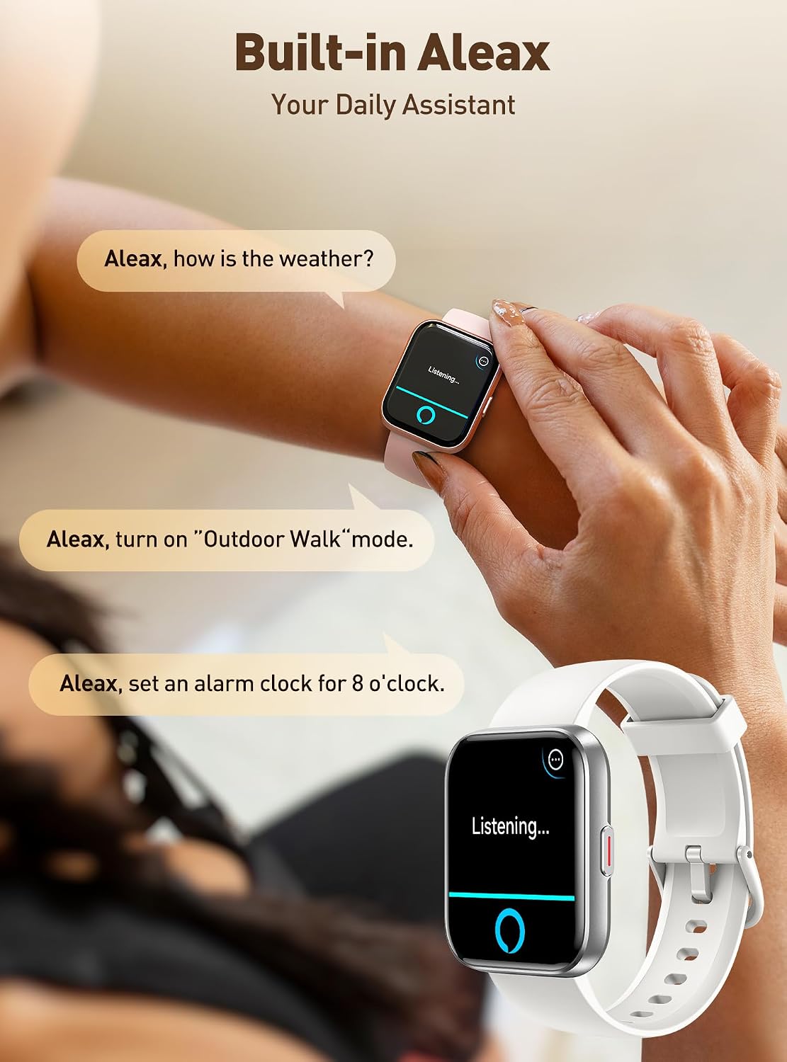 Reloj inteligente de fitness para hombres y mujeres con Alexa integrado ...