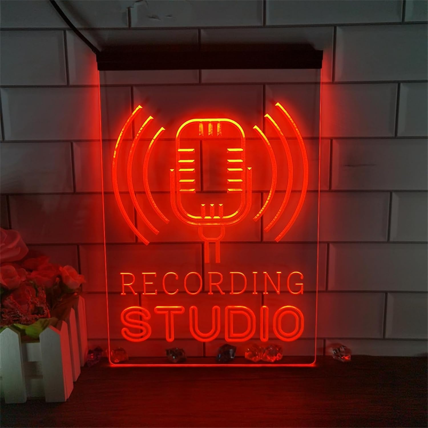 Recording Studio Neon Sign Microphone On Air LED Neon Sign microphone ...