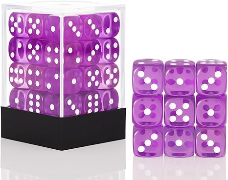Amazon.com: 36 Pieces 12mm 6 Sided Mini Dice Set,Translucent Colors D6 ...