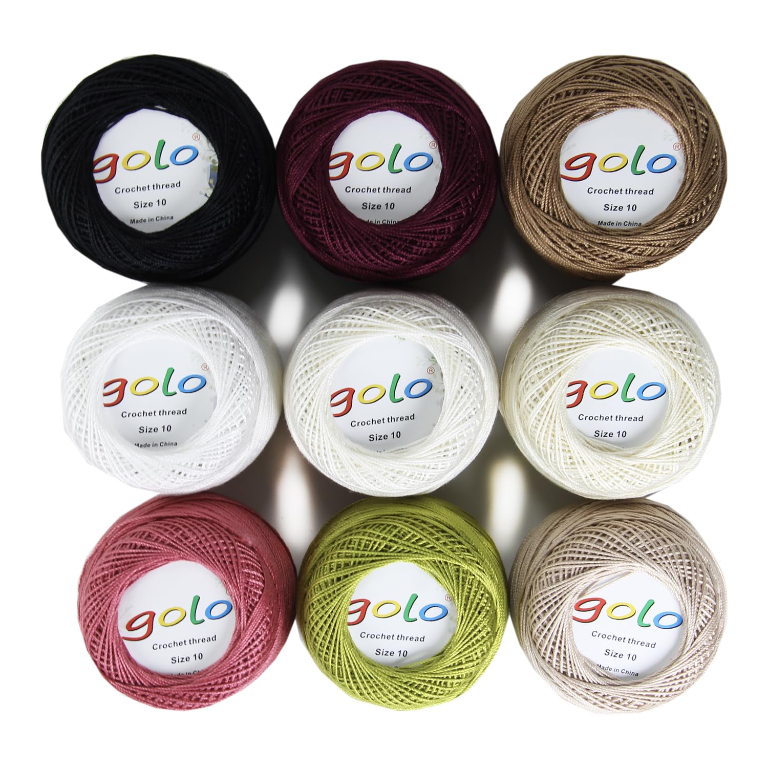 Amazon.com: golo Crochet Thread Size10 Embroidery Thread 10g Crochet ...