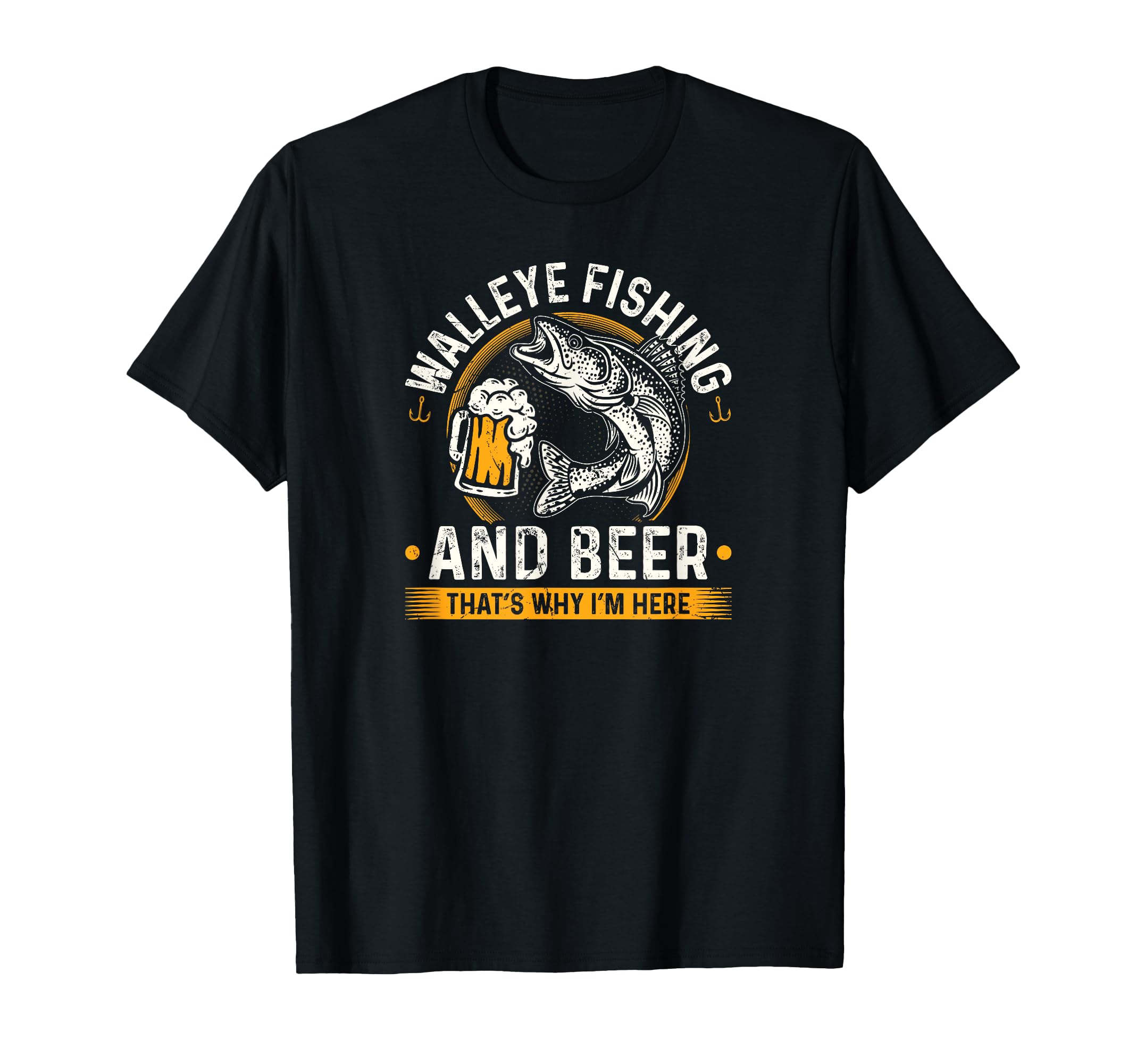 Amazon.com: Walleye Fishing And Beer Fisherman T-Shirt : Clothing ...