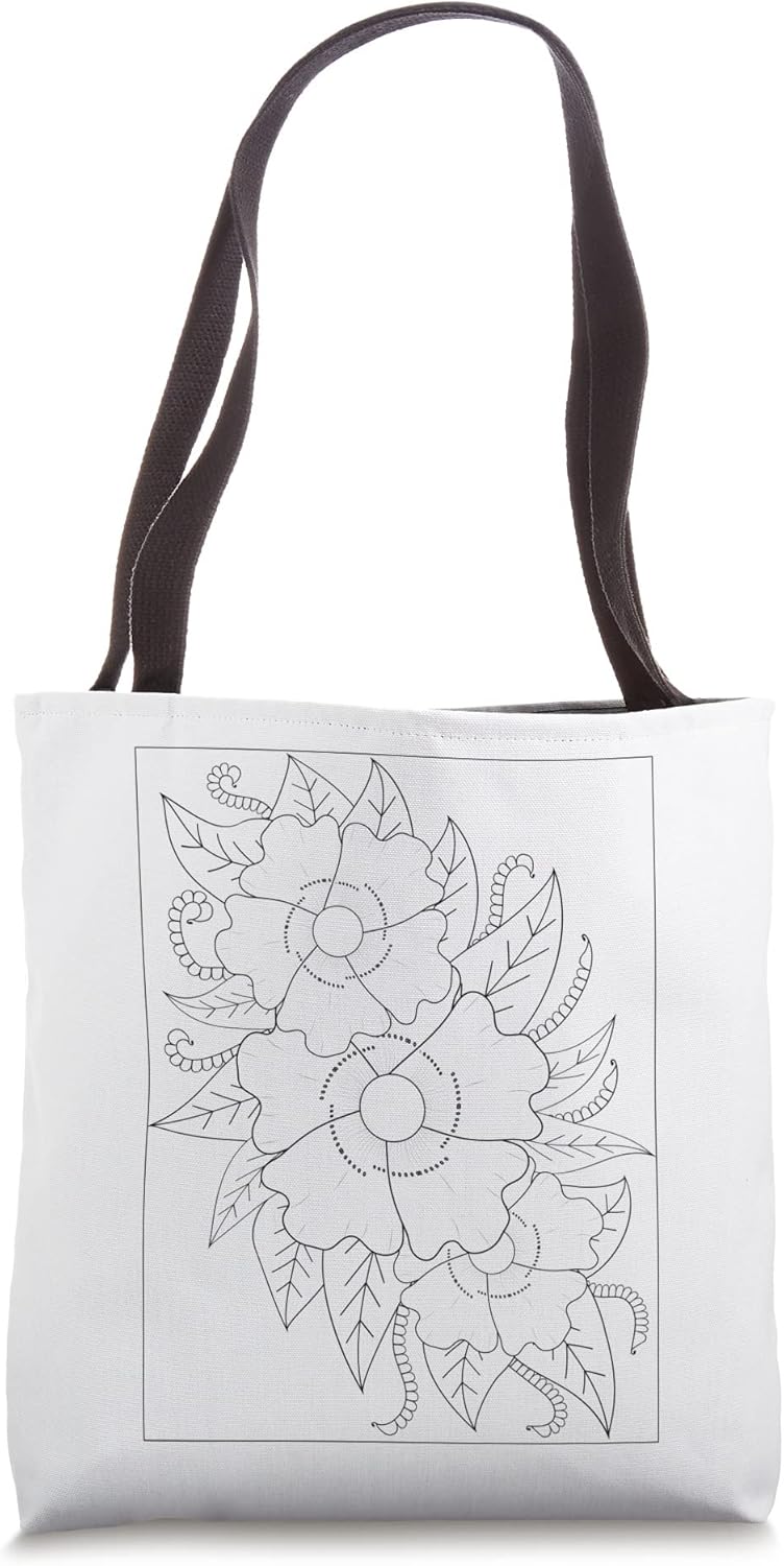 Amazon.com: Color Your Own Bag Choose Your Colors Floral Coloring Adult ...